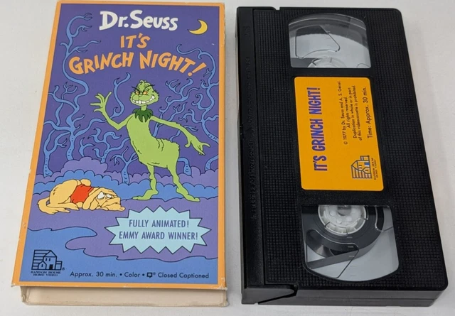 DR SEUSS IT'S Grinch Night VHS Cassette Tape 1992 Random House Cartoon ...