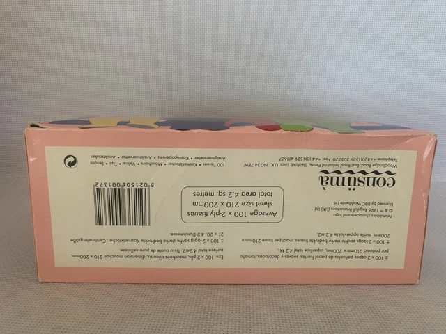 TELETUBBIES 100 2 Ply Decorated Tissues In Box NEW Vintage Consuma £5. ...