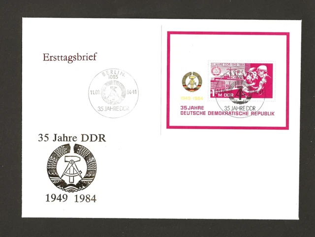 DDR GROSSFORMAT-FDC 1984, 35 Jahre DDR (II), Block 78° EUR 3,50 ...