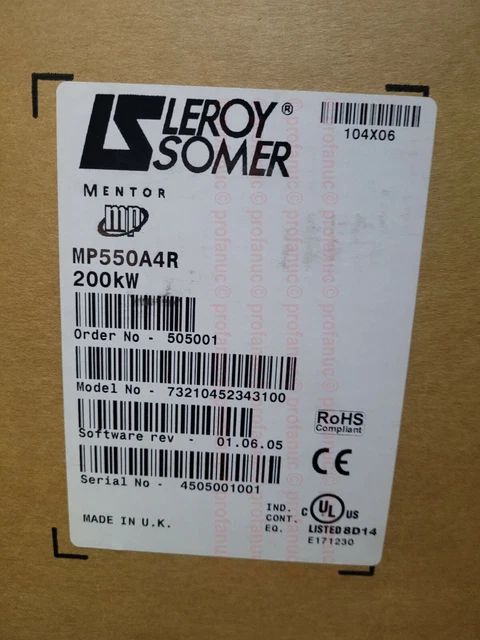 LEROY SOMER MENTOR variateur DC MP550A4R 200KW 300HP EUR 6.799,00 - PicClick FR
