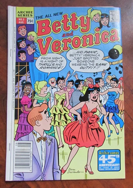 VINTAGE BETTY AND Veronica Archie Comics Comic Book August 1987 Vol 2 ...