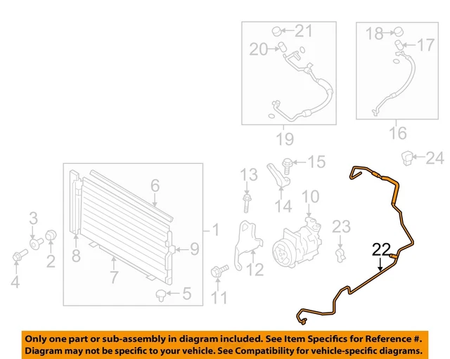 SUBARU OEM IMPREZA A/C Condenser, Compressor Lines-Evaporator Tube ...