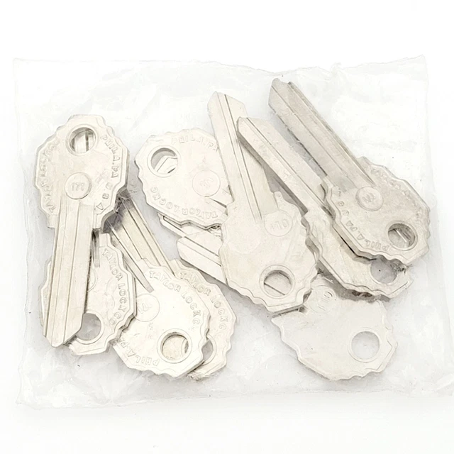 TAYLOR KEY BLANKS OL1 Bag of 10 Uncut Nickel Plated Brass NOS $22.00 ...