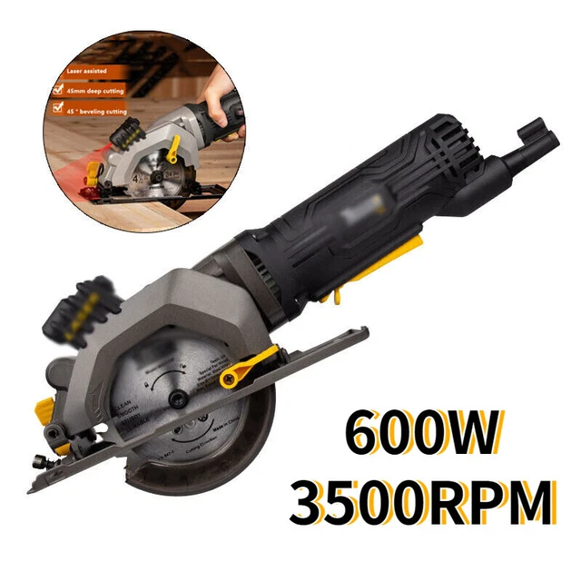 NEW 600W ELECTRIC Mini Circular Saw Hand Held Wood Cutting Tool With ...