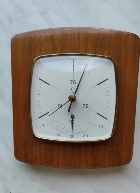 VINTAGE LUFFT BAROMETER Thermometer Wandbehang Holz Made in Germany EUR ...