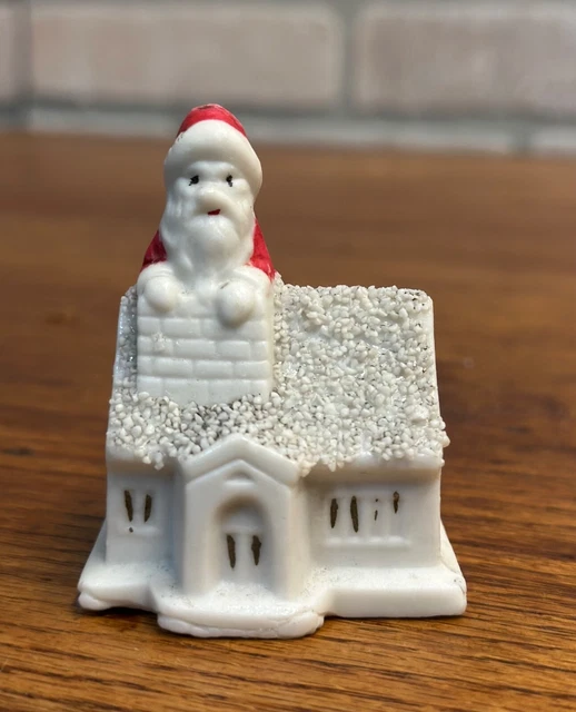 ANTIQUE GERMAN BISQUE Hertwig Christmas Figure Santa in Chimney House ...