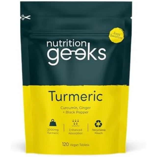 TURMERIC TABLETS 2000MG with Black Pepper & Ginger-120 High Strength ...
