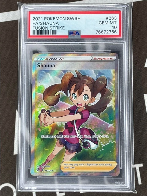 2021 POKEMON FUSION Strike Shauna Full Art Ultra Rare 263/264 PSA 10 ...