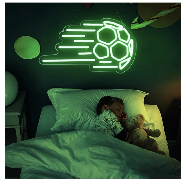 FOOTBALL NEON SIGN LED Wall Light USB Powered Dimmable Decor Bedroom ...