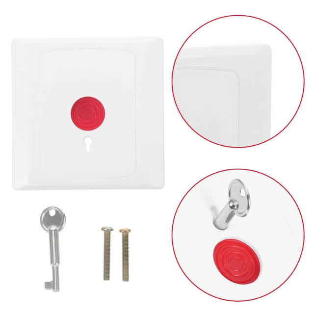 RED EMERGENCY STOP Push Button Key Switch Waterproof Button Box Push ...