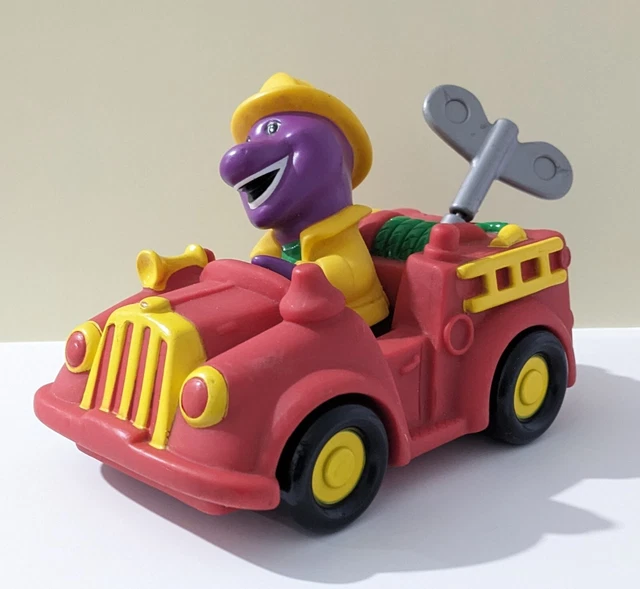 BARNEY THE DINOSAUR Wind Up Toy Firetruck Vehicle Car £6.00 - PicClick UK