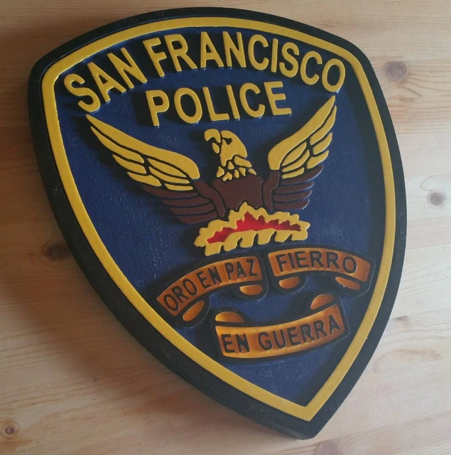 POLICE DEPARTMENT SAN Francisco 3d routed wood patch plaque sign Custom ...