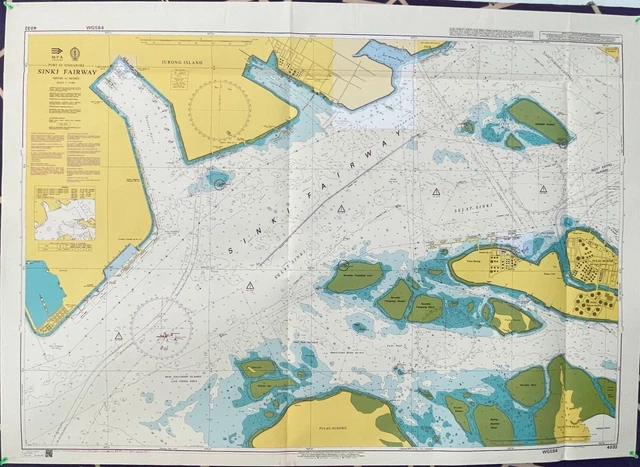 ADMIRALTY 4032 PORT Of Singapore Sinki Fairway Vintage Map Antique Wall ...