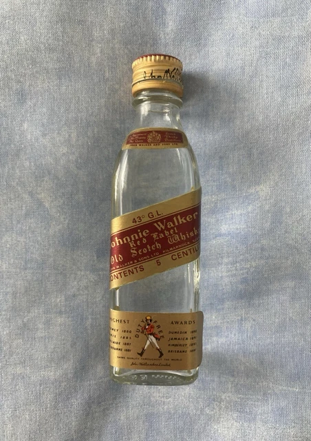 70’S/80’S? VINTAGE JOHNNIE Walker Red Label EMPTY Miniature 50ml Whisky ...