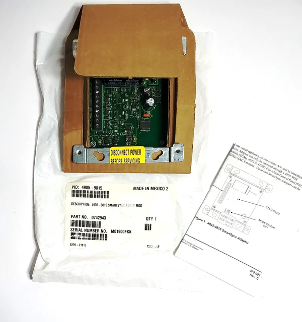 SIMPLEX 4905-9815 FIRE Alarm Module Smartsync Adapter Module NEW OLD ...