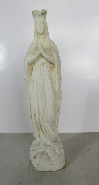 ANCIENNE STATUE LA Vierge Marie En plâtre , H 22,5 cm EUR 10,00 ...