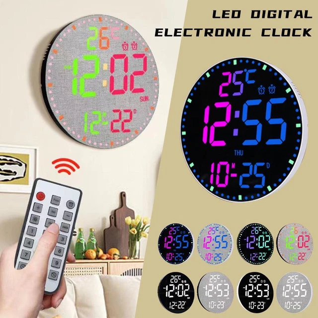 DIGITAL WALL CLOCKS, Digital Clock Adjustable Brightness Large LED ...