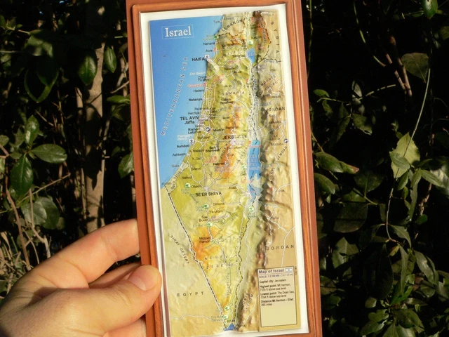 LARGE 3D MAGNET- MAP OF ISRAEL Topographic English Holy Bible Land ...