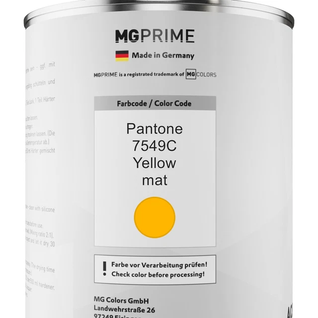 PANTONE 7549C YELLOW mat peinture acrylique 1,5 Litres 1500 ml ...