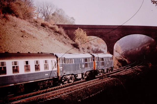 1975 BRITISH RAIL Diesel Loco 31260 31265 Harbury Railway Slide Ref ...