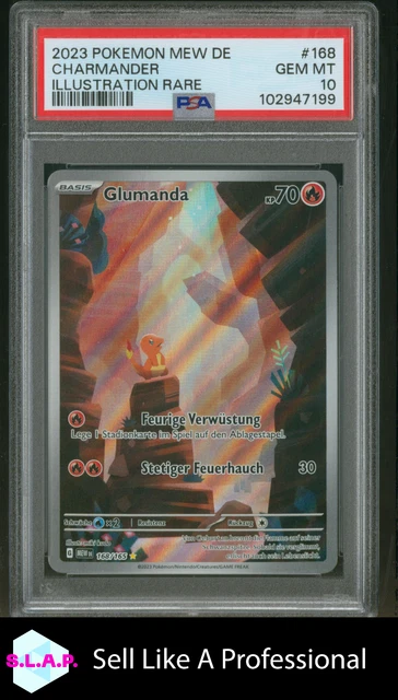CHARMANDER ILLUSTRATION RARE Pokemon German Mew De-151 2023 168 Psa 10 ...