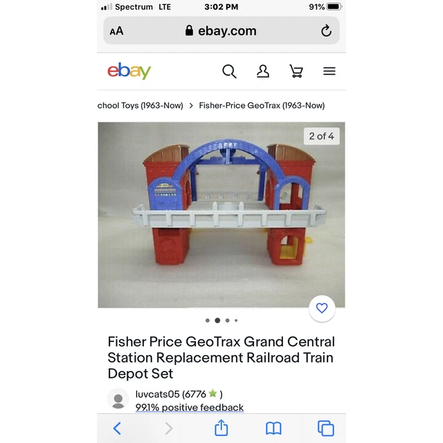 FISHER PRICE GEOTRAX Grand Central Station Replacement Railroad Train ... FISHER PRICE GEOTRAX Grand Central Station Replacement Railroad Train ...