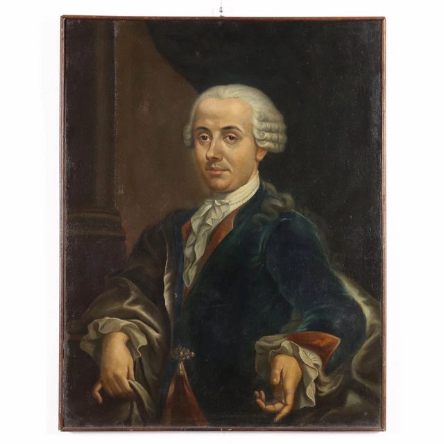 TABLEAU ANCIEN PORTRAIT d'un Homme Noble Huile sur Toile '700 EUR 1.600 ...