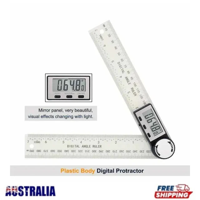 0-360° DIGITAL ANGLE Finder 200mm Ruler Protractor Measure Meter ...