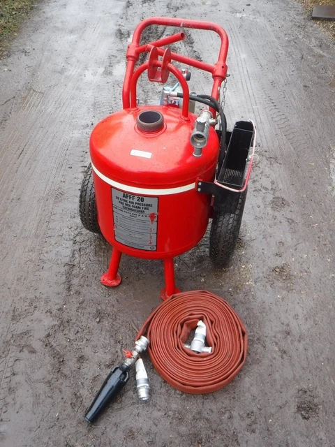 EX MOD AIRFIELD 90 Litre AFFF Wheel Mounted Foam Fire Extinguisher ...