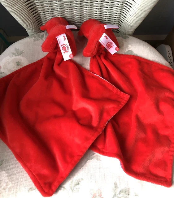 2 X ADDO Little Lot Red Monkey Love Hearts Comforter Blankie Soft Toys ...