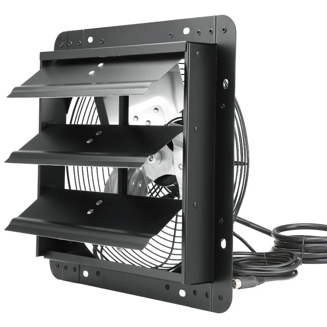 VEVOR SHUTTER EXHAUST Fan, 12'' with Temperature Humidity Controller ...