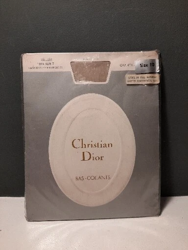COLLANT VINTAGE CHRISTIAN Dior Chantilly Taglia 10 Sigillati anni 80 ...