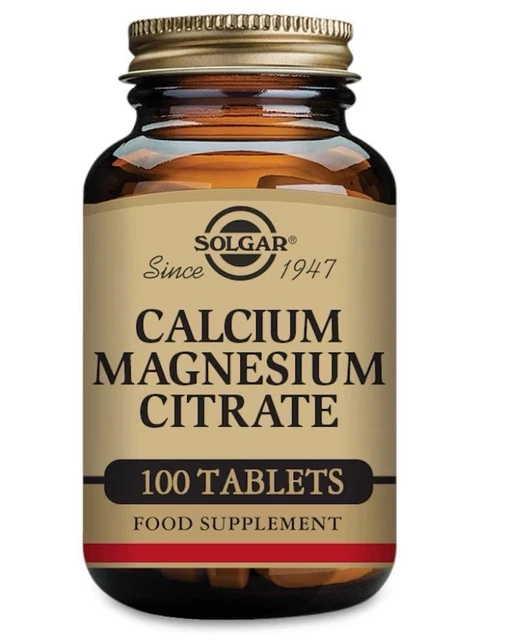 CALCIUM MAGNESIUM CITRATE 100 Tablets; Solgar £21.02 - PicClick UK