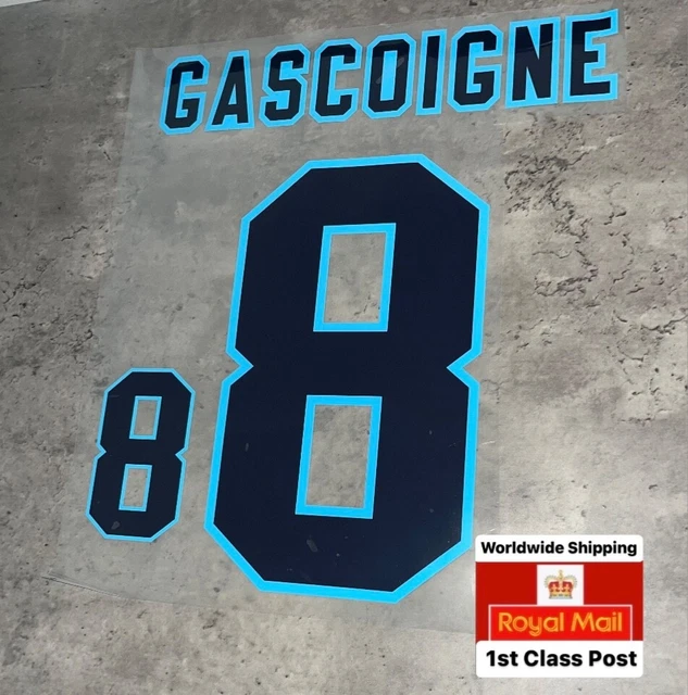 GASCOIGNE NAME SET Euro 96 1996 England Home Shirt Number nameset ...
