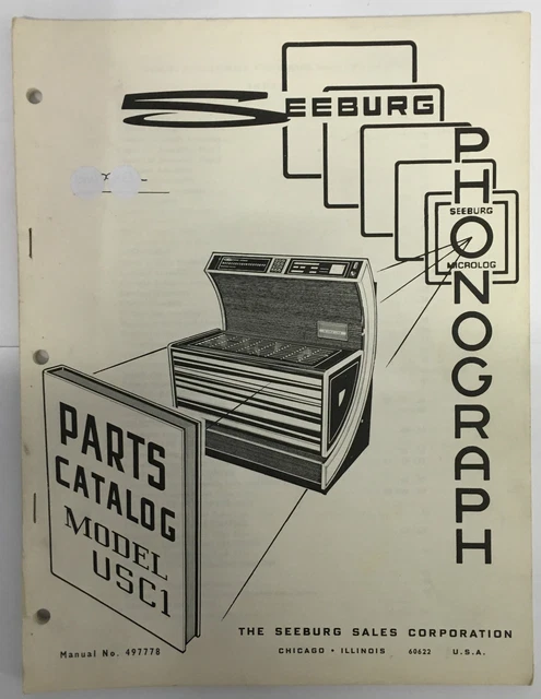 JUKEBOX MANUAL SEEBURG Parts Catalog Model Usc1 EUR 9,24 - PicClick FR