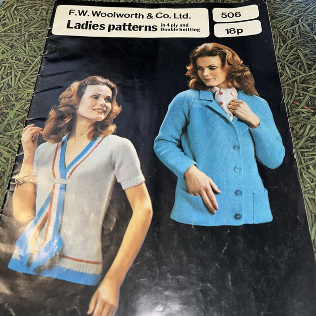 VINTAGE WOOLWORTHS LADIES Knitting Pattern Booklet, 4 ply/DK, 1970's ...