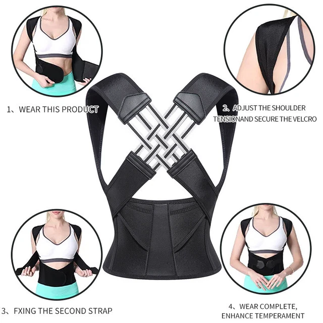 HOT ADJUSTABLE POSTURE Corrector Low Back Support Shoulder Brace Belt ...