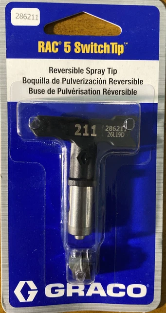 GRACO RAC 5 Reversible Switch Spray Tip 286211, Size 211, Paint Gun ...