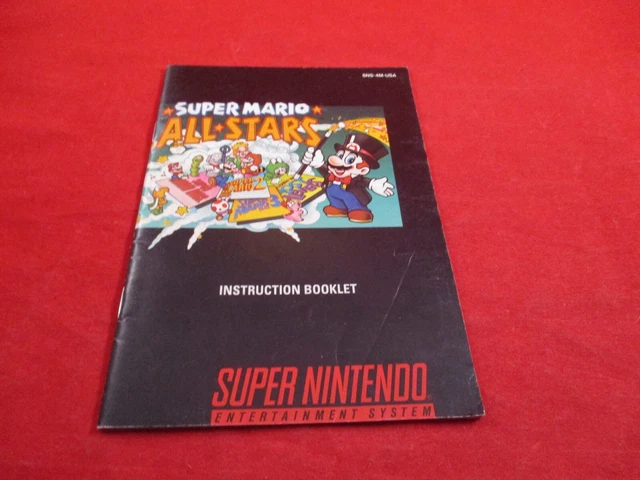 SUPER MARIO ALL Stars Super Nintendo SNES Manual Instruction Booklet ...
