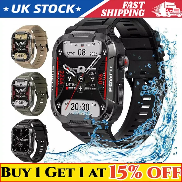 GARD PRO ULTRA Smart Watch,Rugged Military Fitness Watch, Waterproof ...