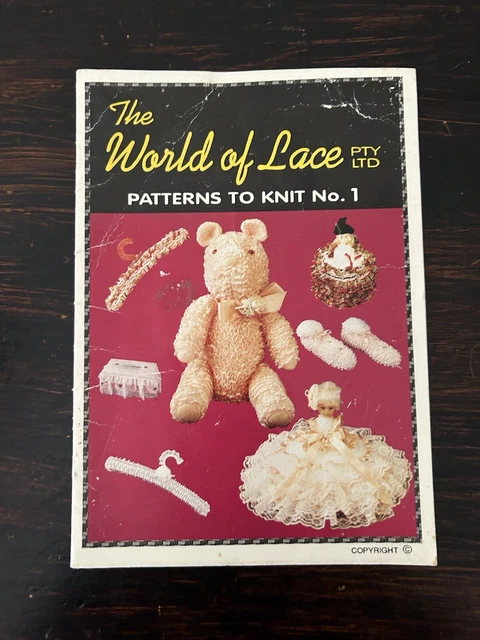 THE WORLD OF Lace Pty Lace Patterns To Knit No. 1 Vintage Mini Book $8. ...