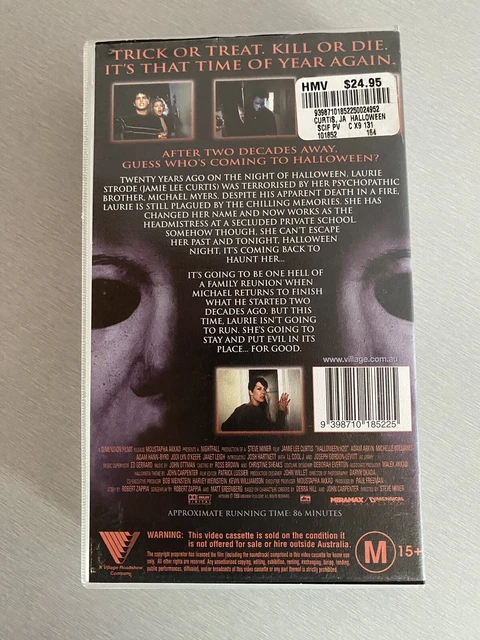 HALLOWEEN H20 VHS Small Box Horror Slasher Video Tape Jamie Lee Curtis ...