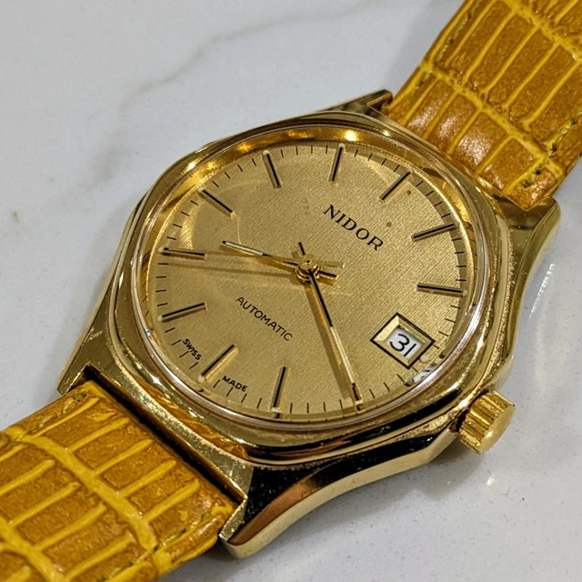 NIDOR AUTOMATIC WATCH Circa 1970s Swiss Vintage NOS Cal MSR P2616A £68. ...