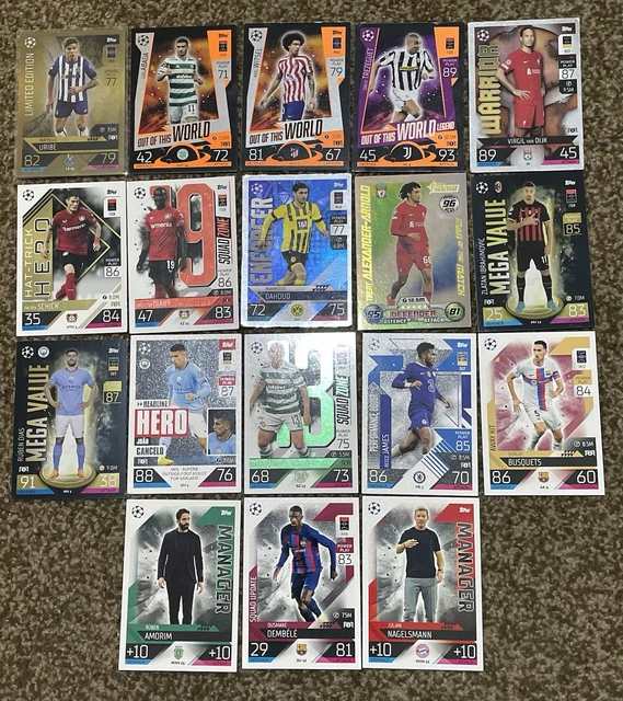 TOPPS MATCH ATTAX 2022/23 UEFA Champions League Shiny Holo Limited Card Bundle 2 £5.91 - PicClick UK