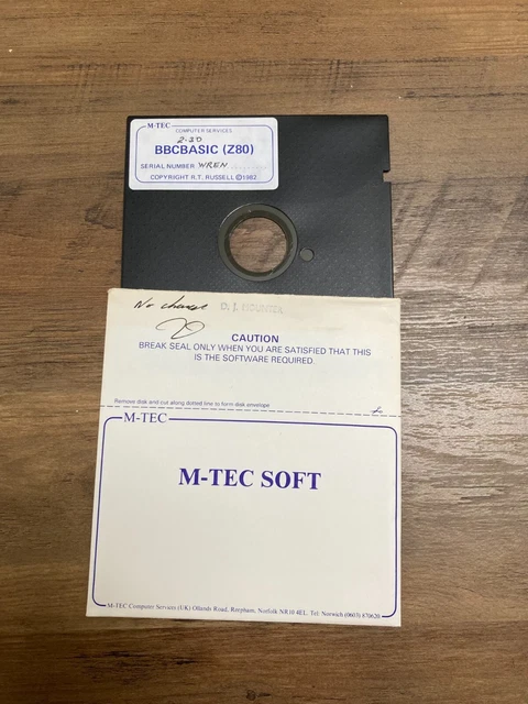 FLOPPY DISK VINTAGE M-Tec Soft BBCBASIC (Z80) 5,25 pollici EUR 14,01 ...