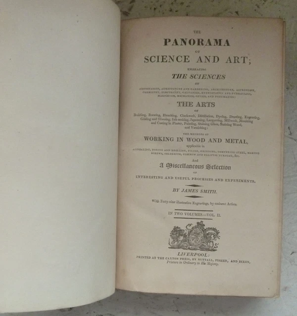 ANTIQUE BOOK THE Panorama of Science and Art Vol II James Smith ...