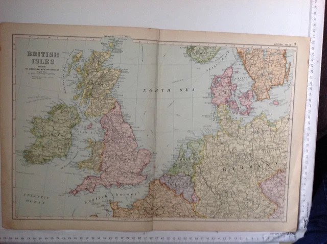 MAP OF THE British Isles, 1904 Antique Map, Bacon's Atlas, Original EUR ...