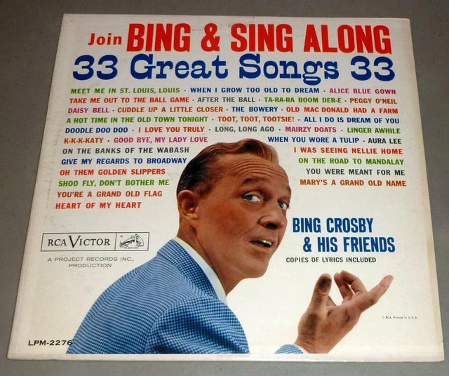 LP BING CROSBY Join Bing & Sing Along - RCA Victor LPM-2276 (1960) EUR ...