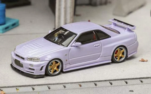 NISSAN SKYLINE GT-R (R34) - Nismo Z Tune - light Lavender - FUJI 1:64 EUR 38,90 - PicClick DE