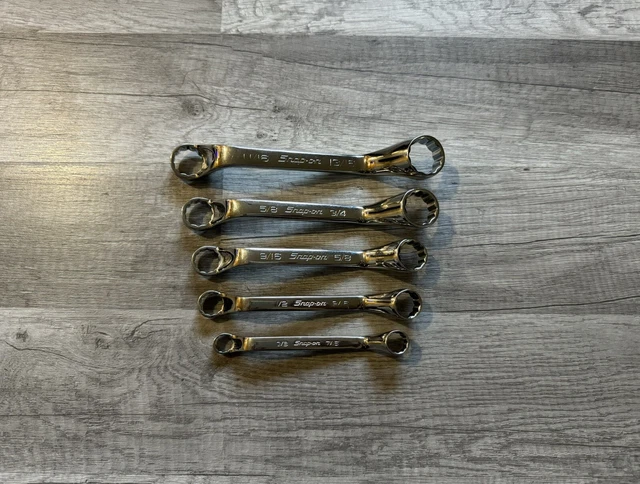 SNAP ON TOOLS 5pc SAE Short 60 Degree Deep Offset Box Wrench Set EUR ...